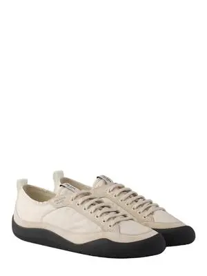 Prada Speedrock Re-Nylon And Suede Sneakers Ivory