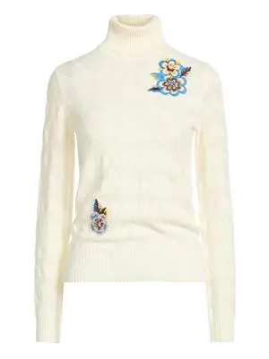 Moschino Turtleneck Virgin Wool Sweater - White