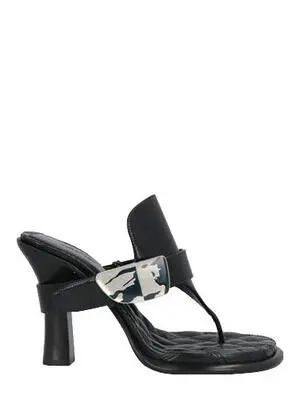 Burberry Leather Thong Sandals - Black