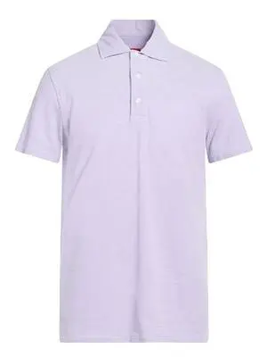 Isaia Man Polo Shirt Lilac Size M Cotton Lilac