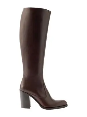 Chloé Phoenix Leather Knee Boots - Brown