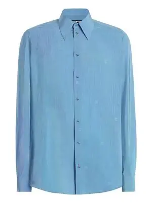 Dolce & Gabbana Collared Patterned Shirt - Blue