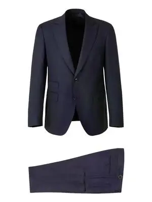 Scabal Single-breasted Wool Suit - Blue