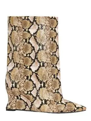 AZALEA WANG Vinci Wedge Bootie - Beige Multi
