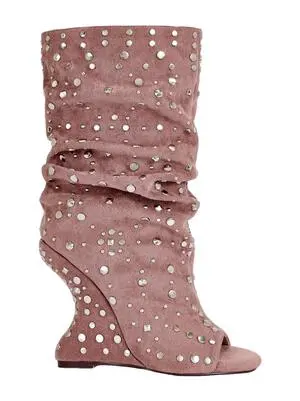 AZALEA WANG Naomani Wedge Bootie - Pink