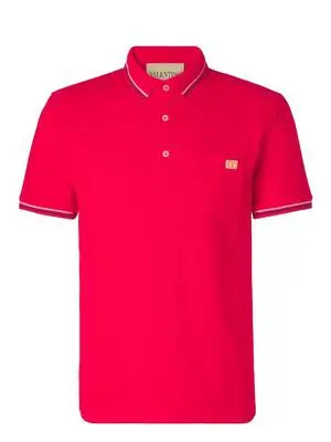 Valentino Garavani Cotton Piqué Polo Shirt - Red