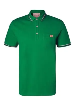 Valentino Garavani Cotton Piqué Polo Shirt - Green
