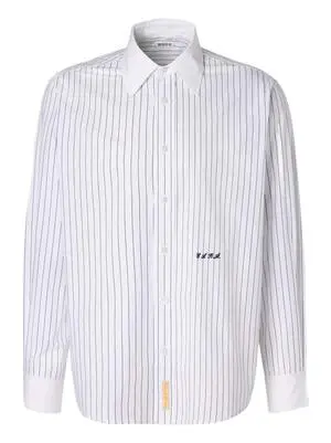 BODE Pinstripe Cotton Poplin Shirt - White