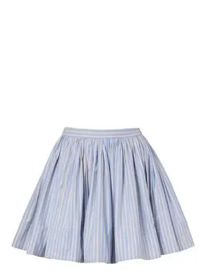 Rabanne Striped Cotton Miniskirt - Blue