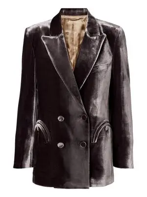 BLAZÉ MILANO Everynight Velvet Blazer - Silver