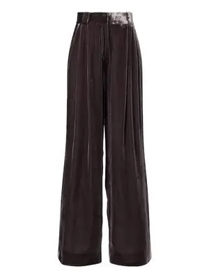 BLAZÉ MILANO Husi Velvet Wide-leg Pants - Silver