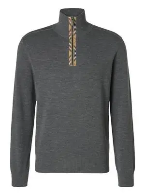 Burberry Wool Half-zip Sweater - Grey