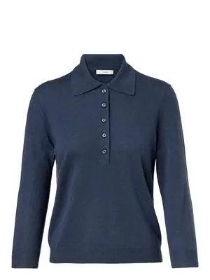 Vince Cashmere And Silk Polo Sweater - Blue