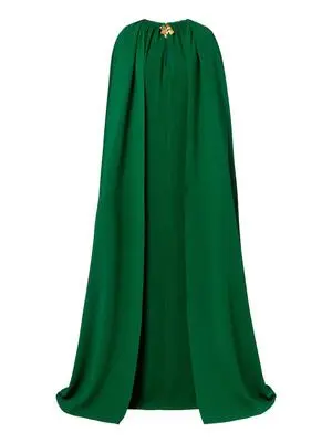 Oscar De La Renta Silk-blend Georgette Kaftan - Green