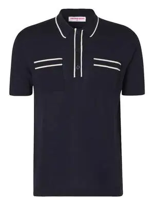 Orlebar Brown Keeling Cotton And Silk Polo Shirt - Blue