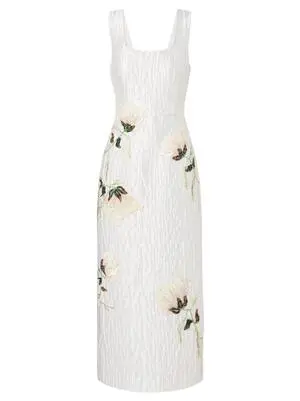Simkhai Lilibeth Embellished Jacquard Cocktail Dress - White