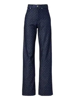 Dries Van Noten Floral Wide-leg Jeans - Blue
