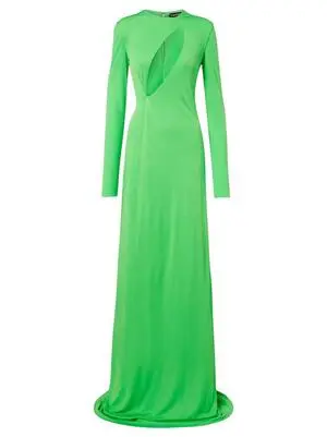 TOM FORD Cutout Crêpe Jersey Gown - Green