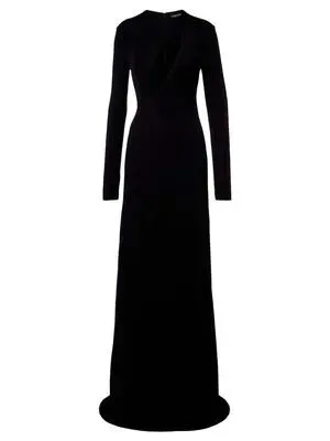 TOM FORD Cutout Crêpe Jersey Gown - Black