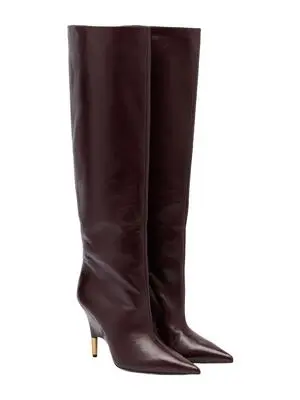 Khaite Bella 100 Leather Knee-high Boots - Burgundy