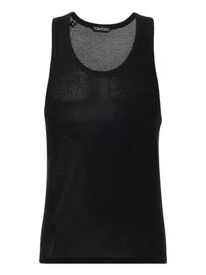 TOM FORD Tom Ford Semi-sheer Cotton Tank Top Black