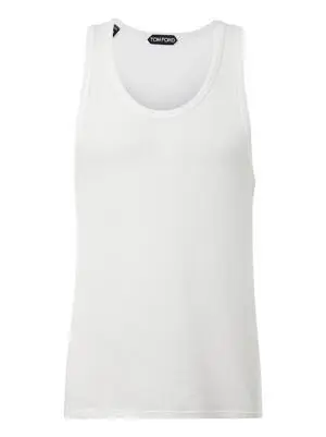 TOM FORD Semi-sheer Cotton Tank Top - White
