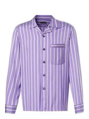 TOM FORD Striped Silk Shirt - Purple