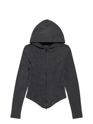 Balenciaga Corseted Zip-up Hoodie - Black