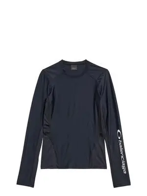 Balenciaga Long Sleeve Fitted Top - Black