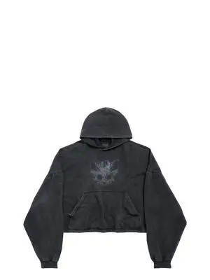 Balenciaga Kittycat Cropped Hoodie - Black