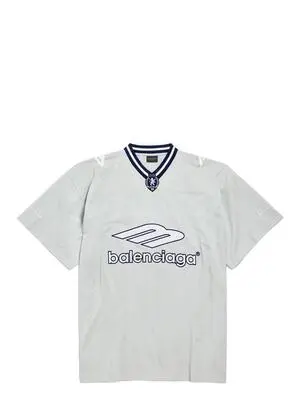 Balenciaga 3b Football V-neck T-shirt Oversized - Grey & Silver