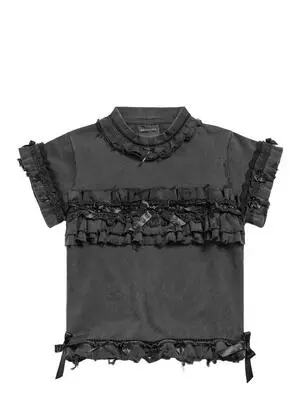 Balenciaga Ruffle T-shirt - Black