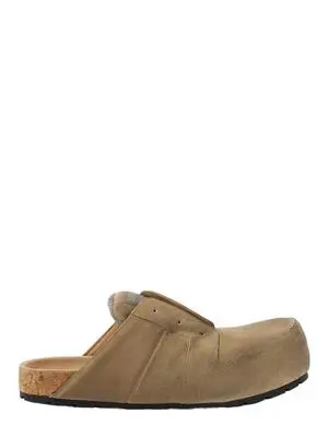 Balenciaga Suede Slides - Beige