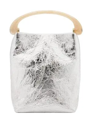 Dries Van Noten Metallic Leather Top-handle Bag - Silver