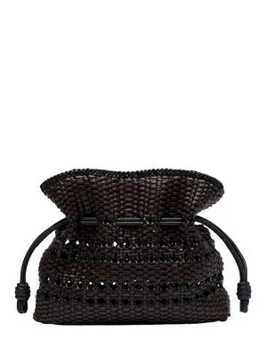 Loewe Flamenco Medium Woven Leather Clutch - Brown