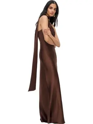 REFORMATION Jazzlyn Silk Maxi Dress - Brown