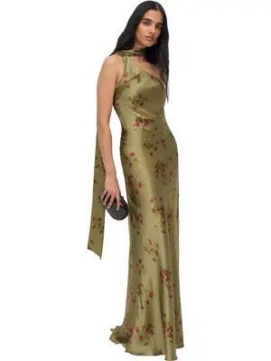 REFORMATION Jazzlyn Silk Maxi Dress - Green