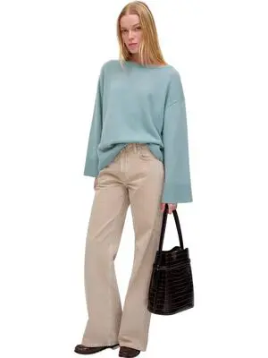 REFORMATION Beverly Cashmere Sweater - Blue