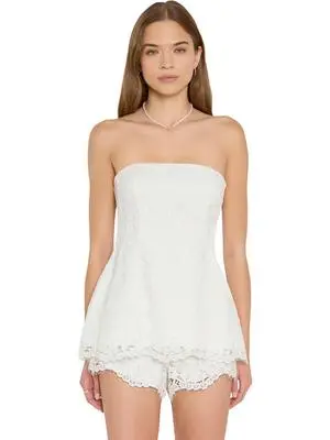 Amanda Uprichard Linda Lace Top - White