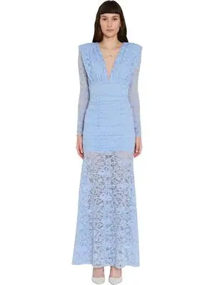 Amanda Uprichard Eva Lace Gown - Baby Blue