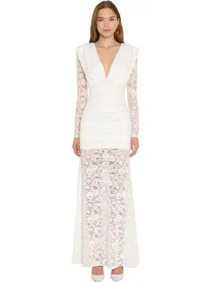 Amanda Uprichard Eva Lace Maxi Gown - White