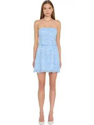 Amanda Uprichard Fae Lace Mini Dress - Baby Blue
