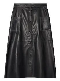 Paul Smith A-line Leather Skirt - Black