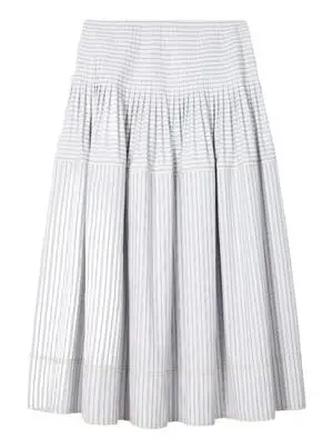 Paul Smith Cotton-blend Striped Skirt - White