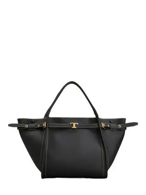 TOD'S Small Leather Tote Bag - Black
