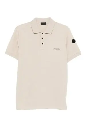 Moncler Logo Cotton Polo Shirt - Beige