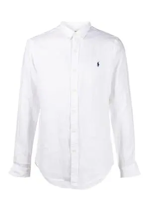 Polo Ralph Lauren Linen Shirt With Logo - White