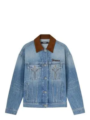 Versace Denim Cotton Jacket - Blue