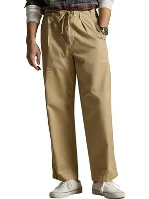 Polo Ralph Lauren Prepster Pleated Cotton Twill Drawstring Pants - Coastal Beige