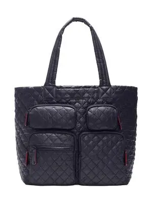 Mz Wallace Large Metro Quilted Nylon Tote - Black